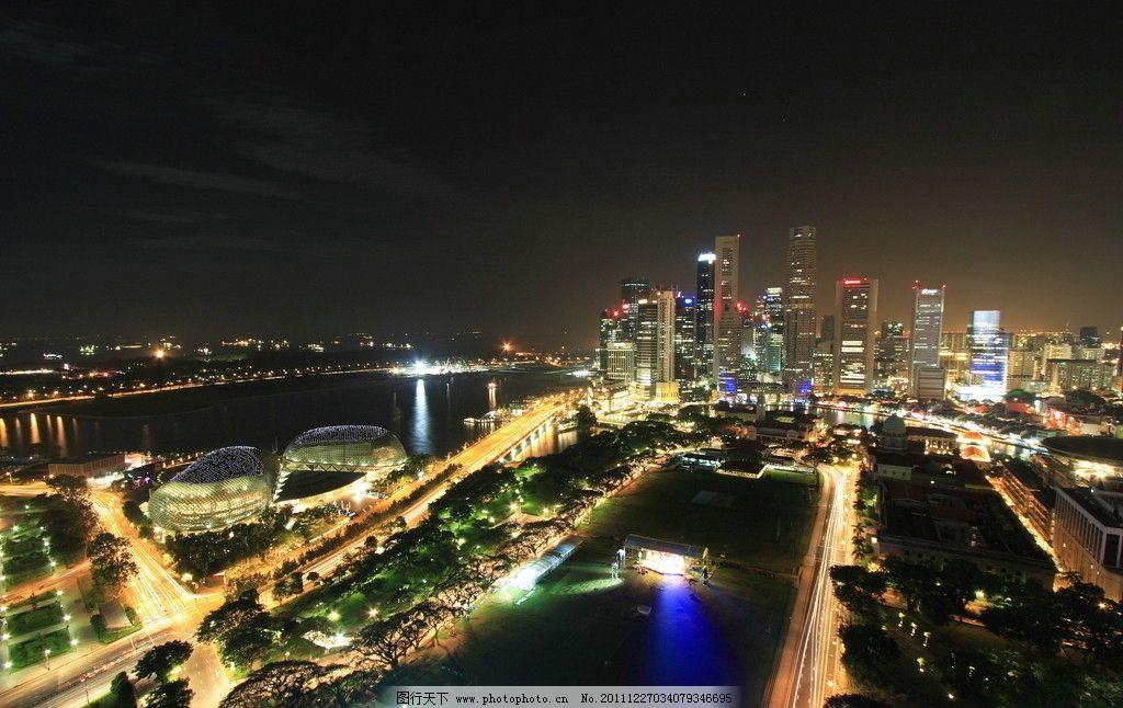 新加坡夜景图片_街景夜景_建筑空间-图行天下素材网